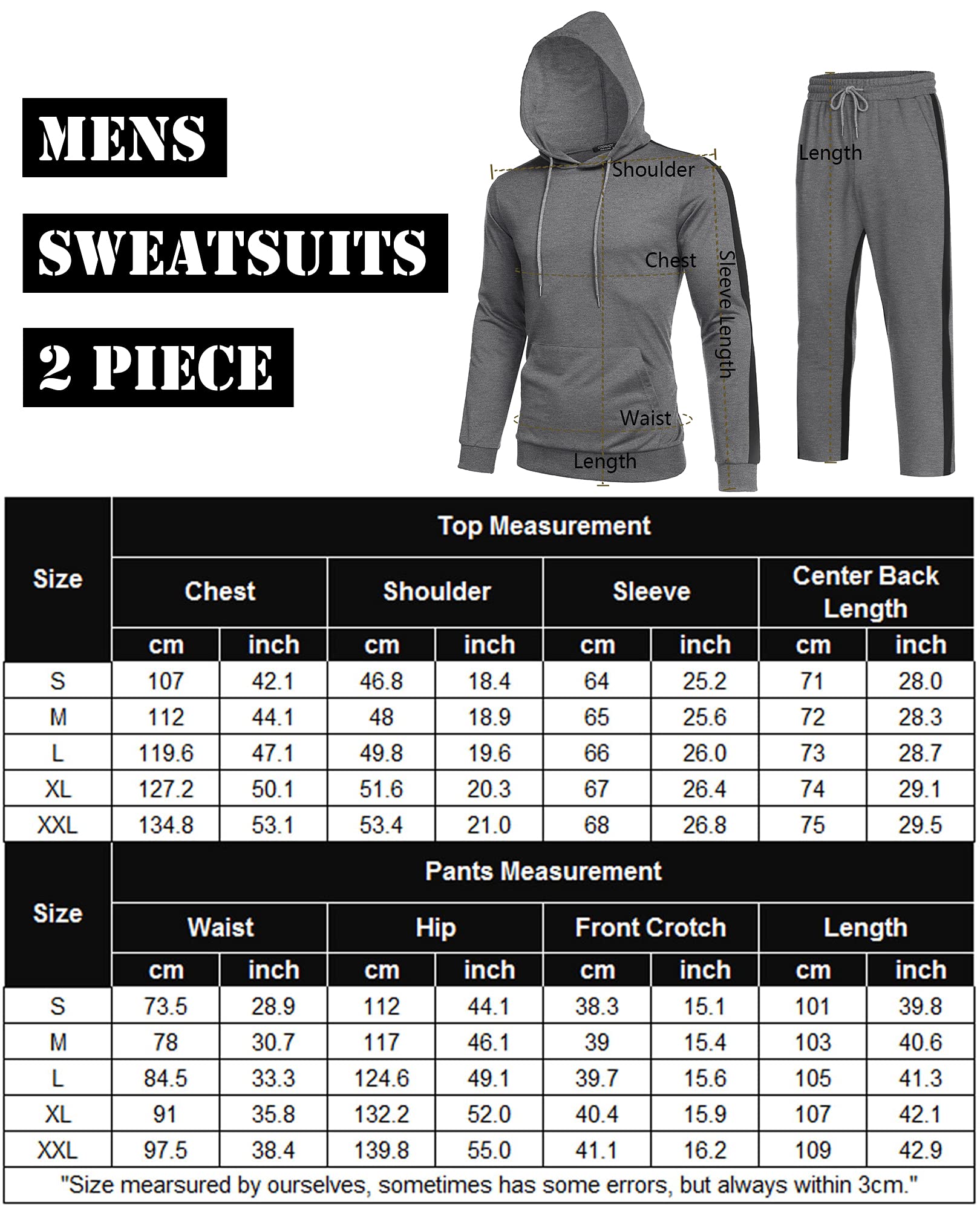 COOFANDY Men Sweatsuits 2 Piece Hoodie Tracksuit Casual Comfy Camo Jogging Suits