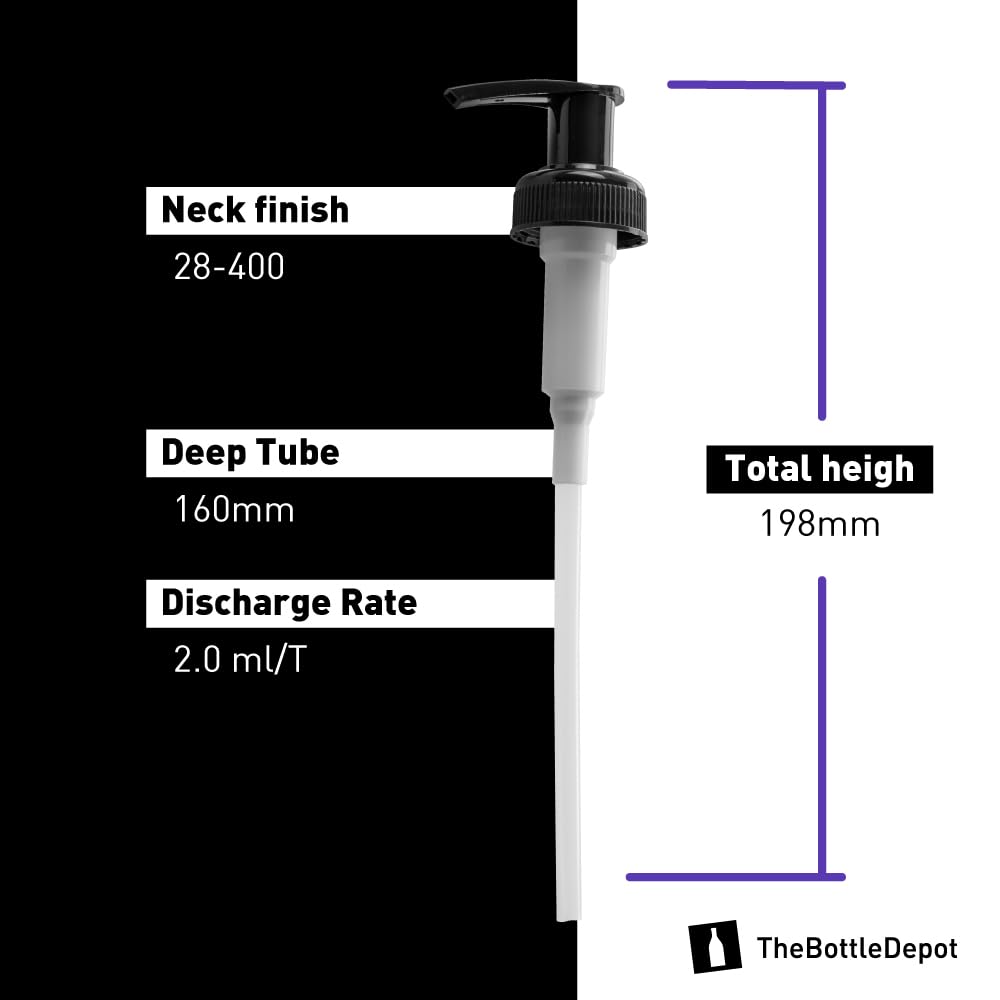 The Bottle Depot - 6 Pack - 16 oz Glass Bottle with Black Lotion Pump - Black Frosted - 28-400 Neck Finish - Boston Round Bottles - UV Rays Protection