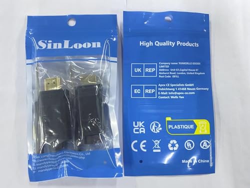 SinLoon 2 Pack HDMI Solderless Adapter Gold Plated HDMI Extension Cable Connector Signals Terminal Breakout Board Free Welding Connector with Plastic Cover Screwdriver