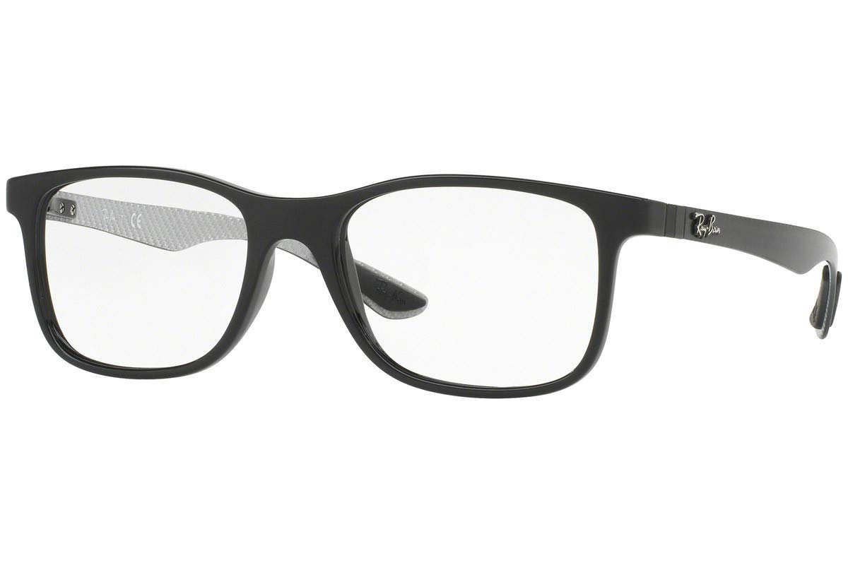 Ray-Ban RX8903 Square Prescription Eyeglass Frames, Black/Demo Lens, 55 mm