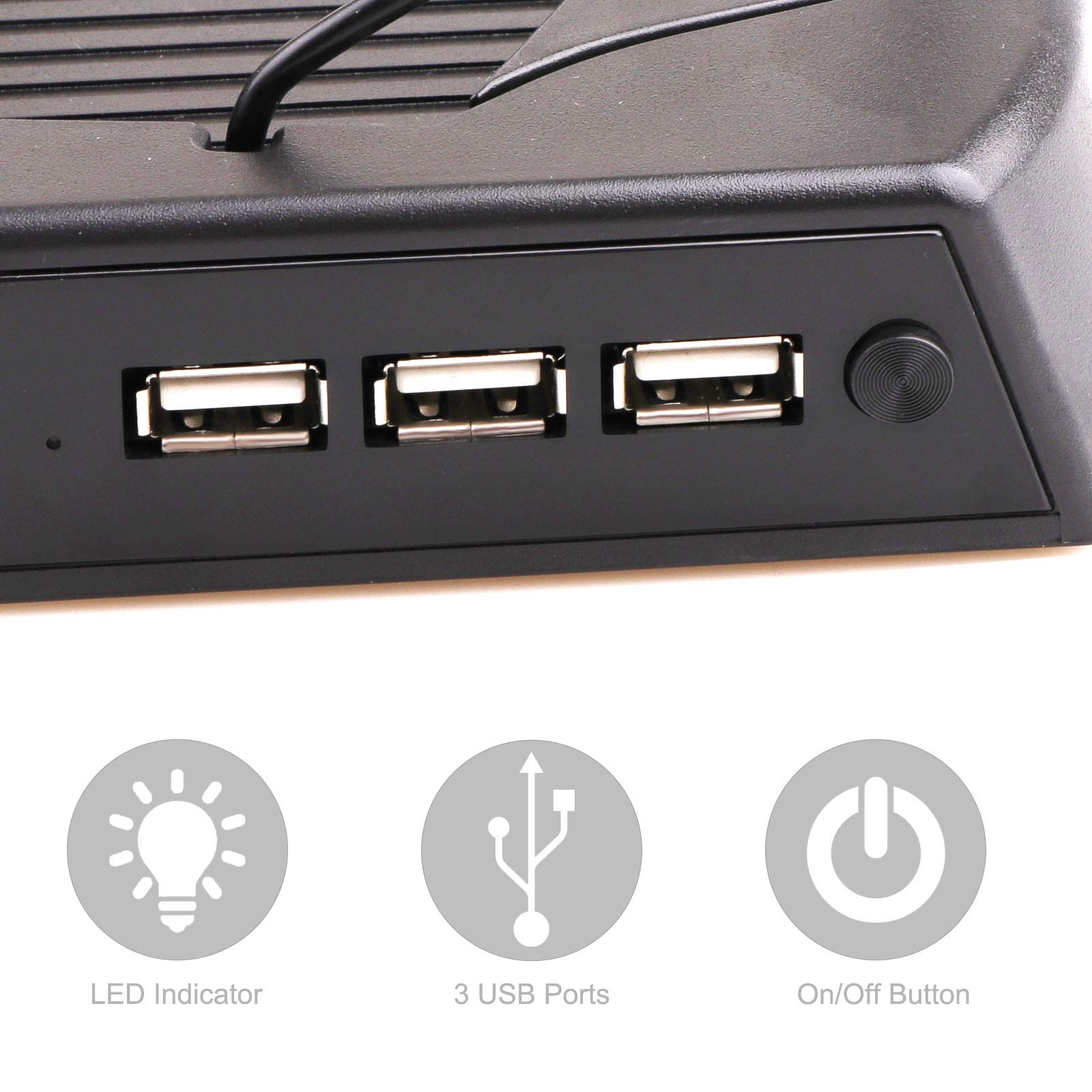 Cooling Fan Charging Dock Vertical Stand for PlayStation 5 PS5 with 3 USB Hubs, 2 DualSense Controller Charging Dock