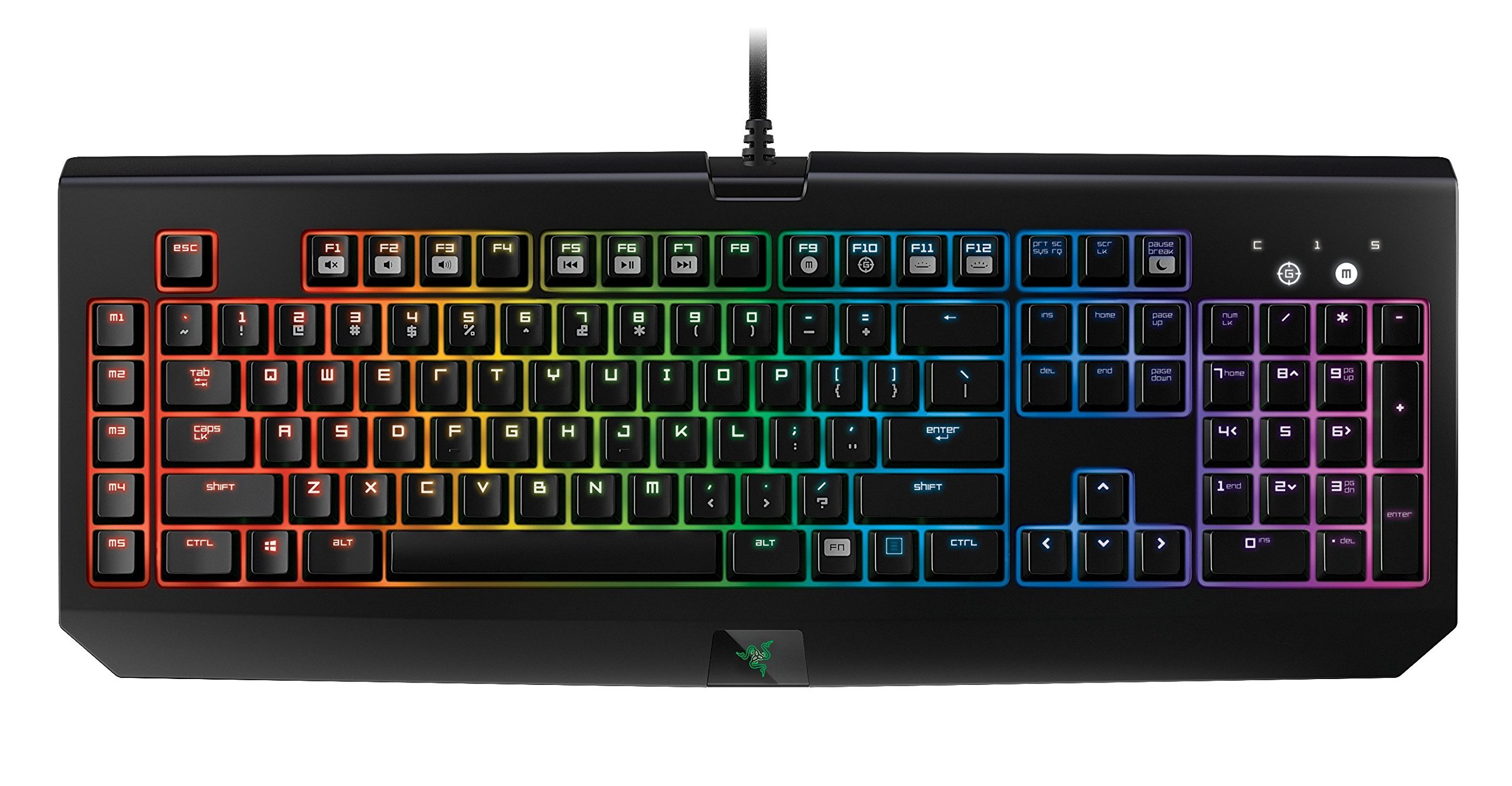 Razer BlackWidow Chroma: Clicky RGB Mechanical Gaming Keyboard - 5 Macro Keys Green Mechanical Switches (Tactile and Clicky)