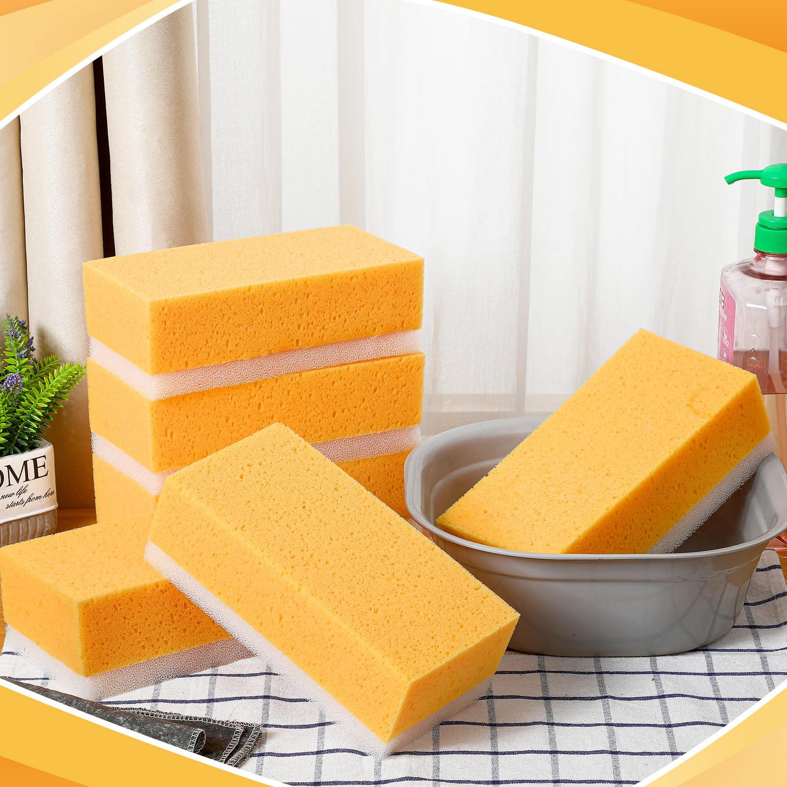 Gisafai 6 Pcs Drywall Sanding Sponge 9 x 4.5 x 3.1 Inch Sanding Blocks Drywall Washable and Reusable Drywall Sponge Sanding Blocks for Smoothing and Finishing Drywall Surfaces Tools