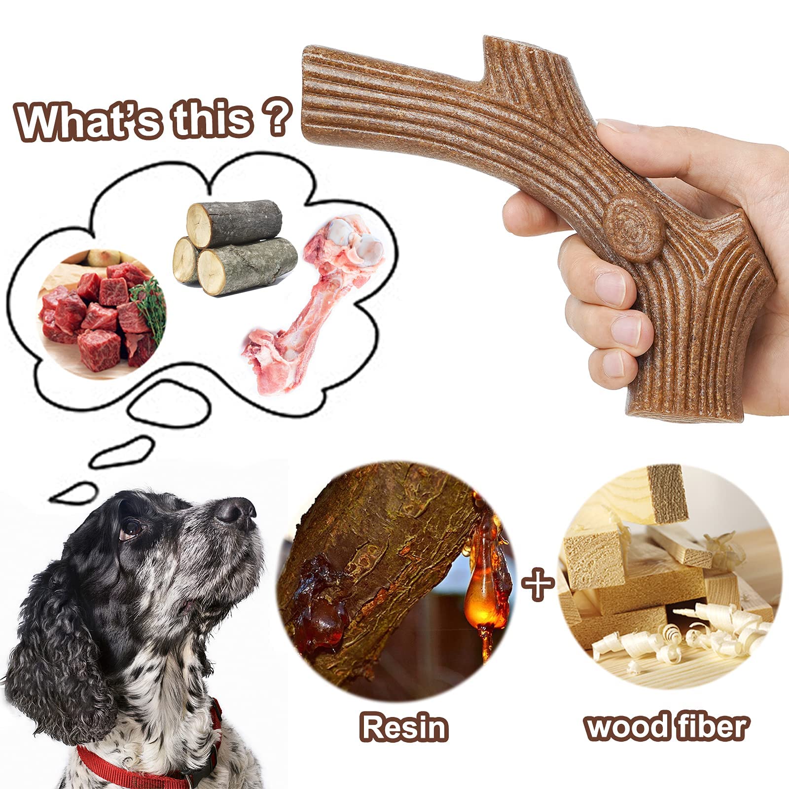 Deummiu Dog Toys for Aggressive Chewers,Indestructible Dog chew Toys for Medium Large Breed - Beef Flavor