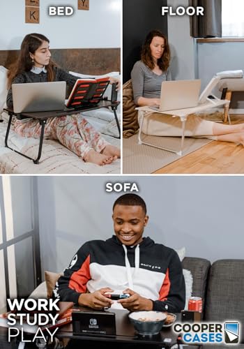 Cooper Mega Table Plus [Premium XXL Extra Large] Laptop Lap Desk & Book Stand | Multifunctional Foldable Lap Desk, Laptop Desk for Bed, Portable Desk, Laptop Pad, Lapdesk Laptop Lap Tray (White Oak)