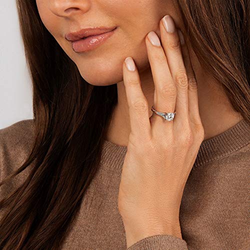 Diamondrigo Reverie Round Cut Moissanite Ring for Engagement, Wedding, Anniversary, Promise, Gift, Birthday, Gratitude (Solitaire, Divided Shank, 2.50CT, VVS1, Near Colorless) (8.5)