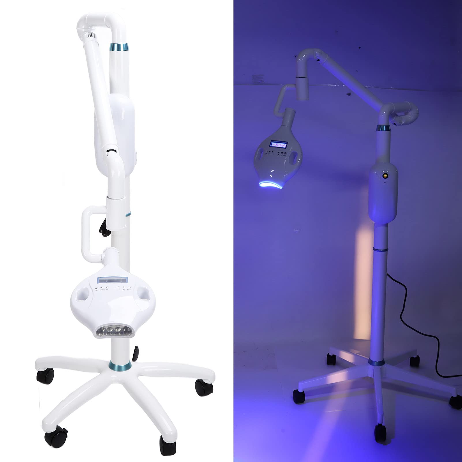 HASAKI Desk Type Dental lamp, Standing Movable Dental lamp, 8 LED Lamps, Built in high Power Fan, Cooling and whitening LED Lamps(Eurocode)