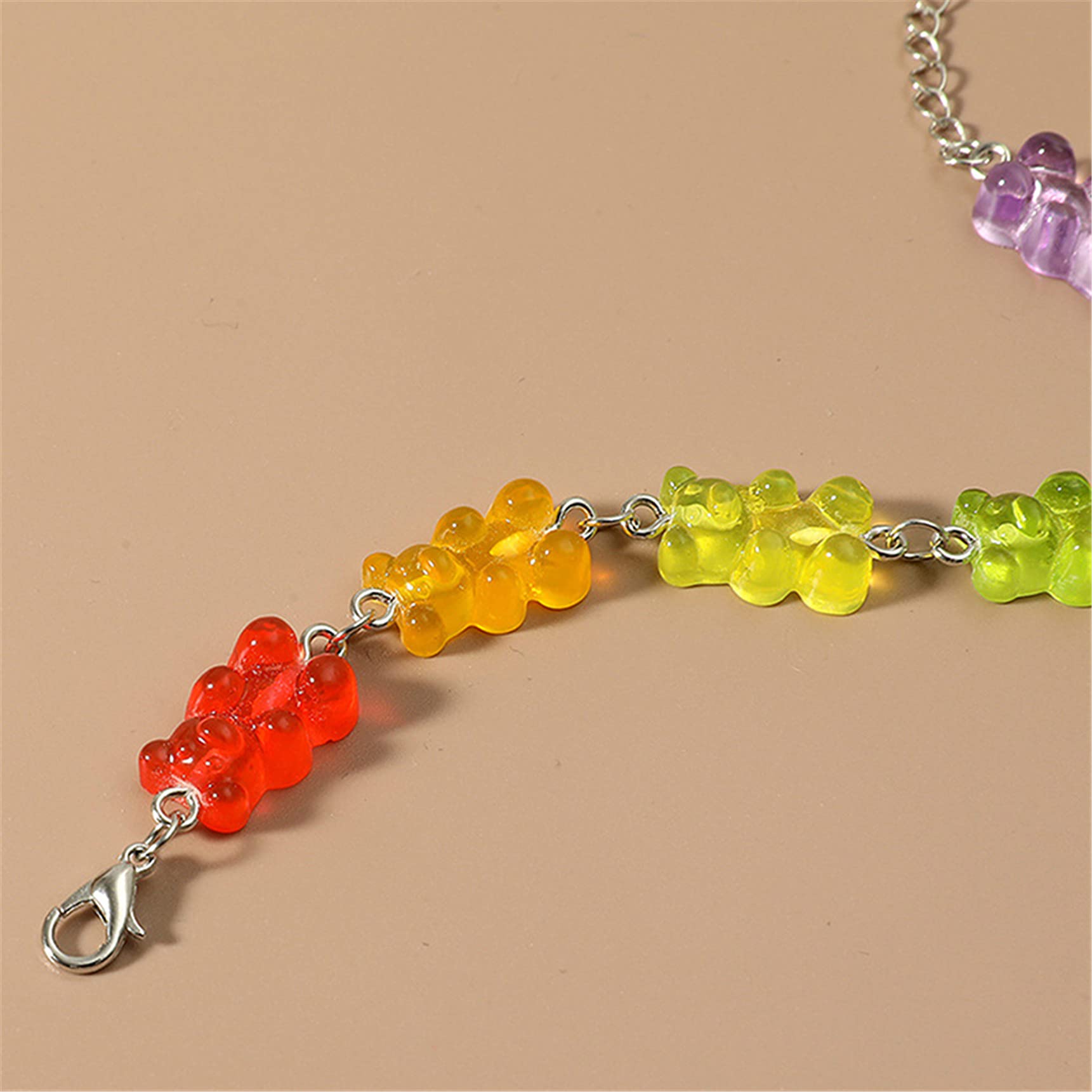 DFGDSF Simple Lovely Candy Color Bear Bracelet Multicolor Bear Bracelet Accessories