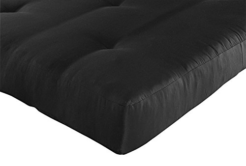 DHP Carson 6 Inch Thermobonded High Density Polyester Fill Futon Mattress, Black