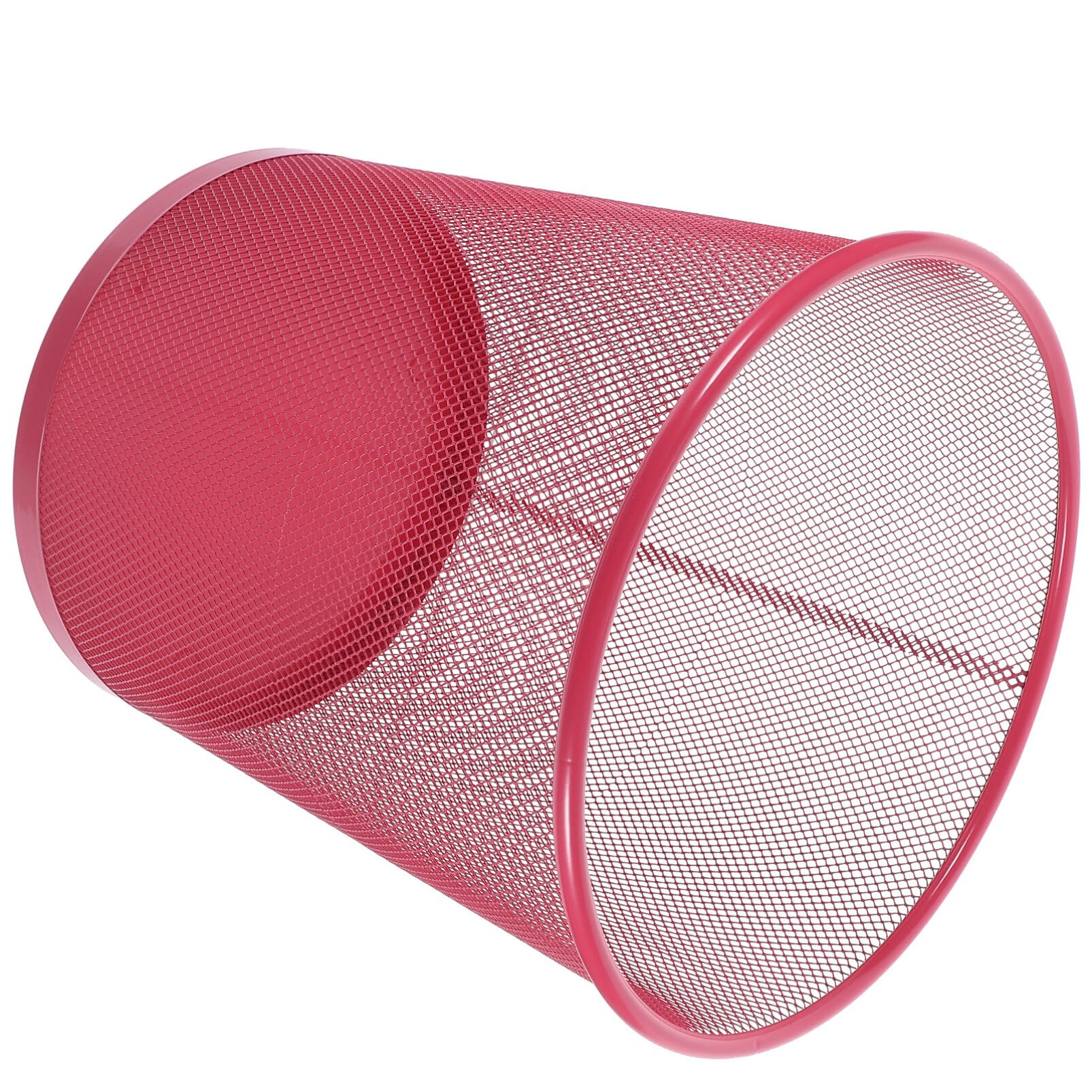 MAGICLULU Mesh Waste Basket Round Trash Can Open Top Wastebasket Recycling Bins Garbage Waste Basket for Home Office Workspace Red