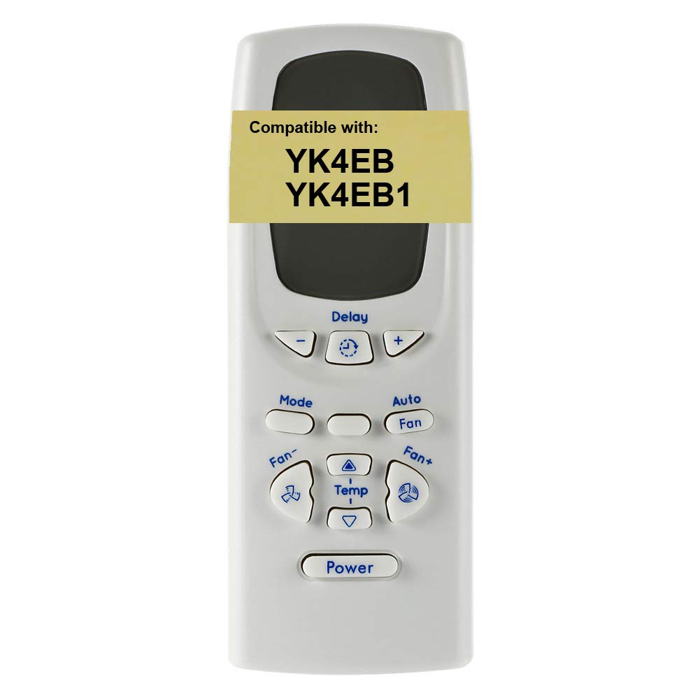Replacement for GE Air Conditioner Remote Control YK4EB1 works for AEL14AVL1 AEL18DV AEL18DVL1 AEL24DS AEL24DSL1 AEM06LT AEM06LTQ1 AEM08LT AEM08LTL1 AEM08LV AEM08LVW1 AEM10AT AEM10ATH1 AEM10AV