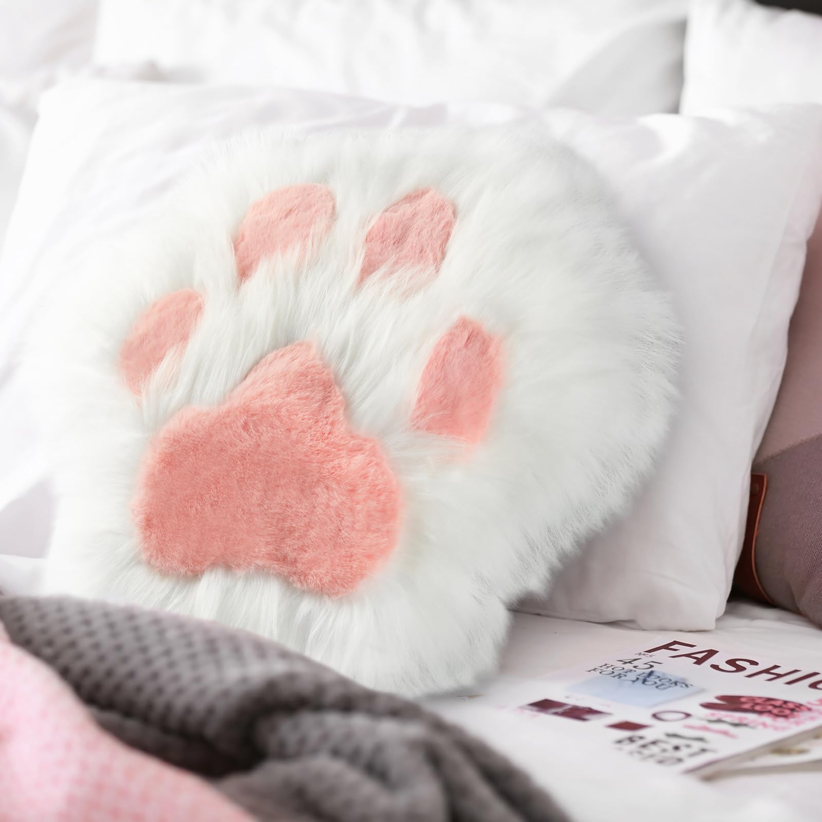 GlikCeil Cat Paw Pillow Cat Paw Shaped Throw Pillow Cushion Seating 19.6 Inch Pink Cat Paw Plush Throw Pillow Floor Pillows Home Decorative Seating Cushions