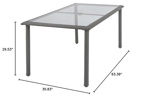 Cosco 88598GBLE Lakewood Ranch Dining Table, Gray, Blue