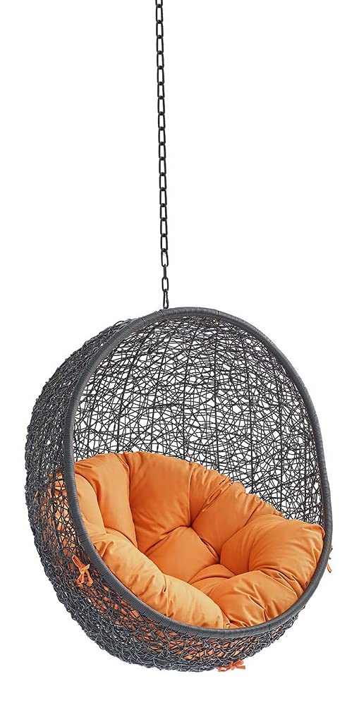 Modway EEI-3636-BLK-ORA Encase Swing Outdoor Patio Lounge Chair Without Stand, 43.5 x 40 x 125.5, Orange