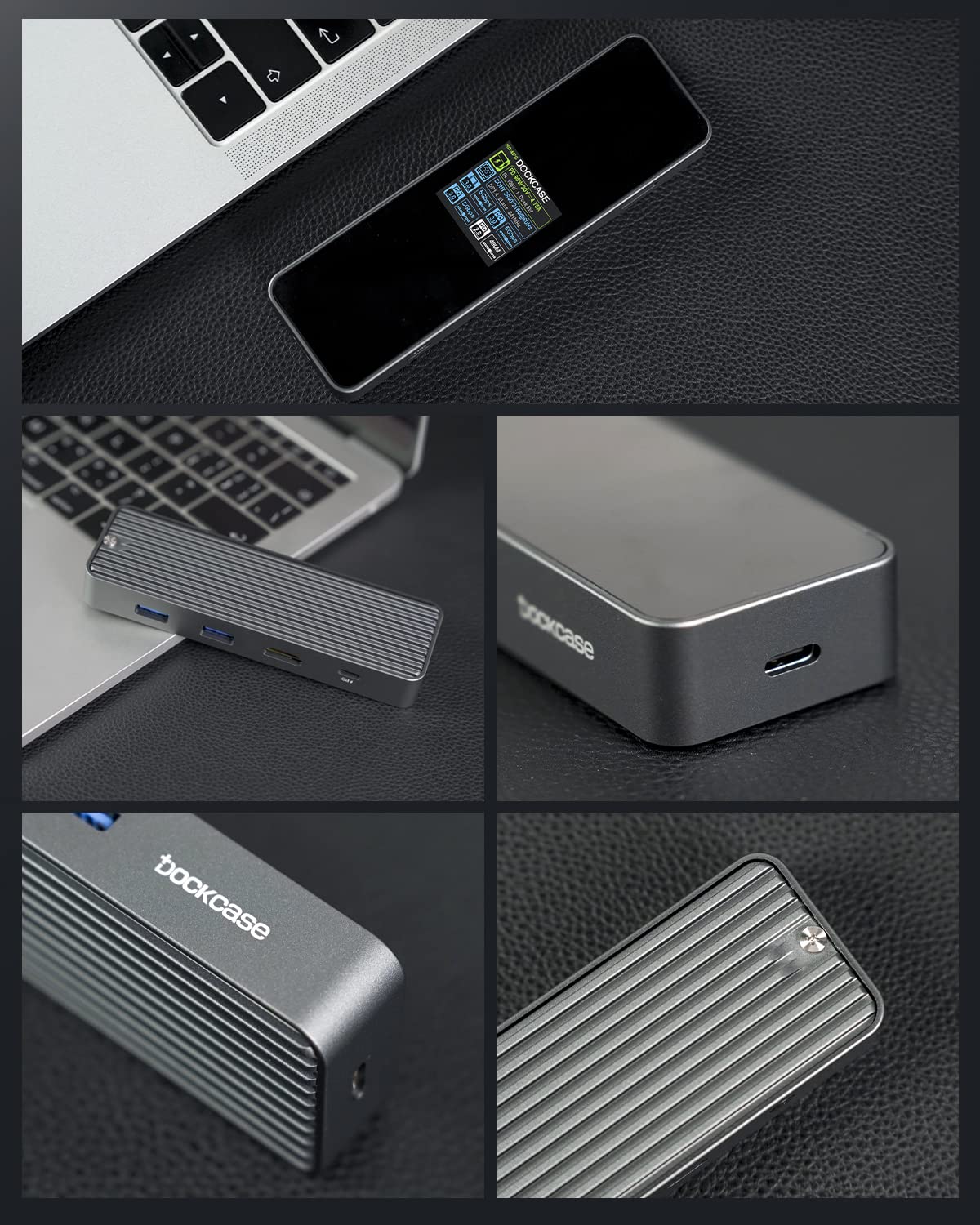 DOCKCASE Visual Smart USB C Hub (6-in-1) with HDMI Port 4K@60Hz, USB-C and 3 USB-A 5Gbps Data Ports, 100w PD Power Delivery, for MacBook Air, MacBook Pro, XPS, and More
