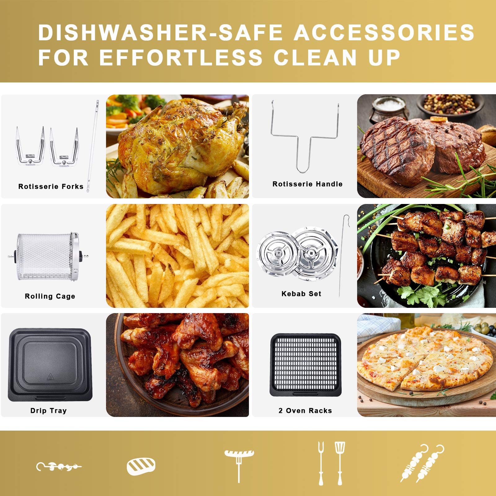 Costway 10.5QT Electric Air Fryer Oven with Digital Touch Screen, 1500W, Oil-Free, Black