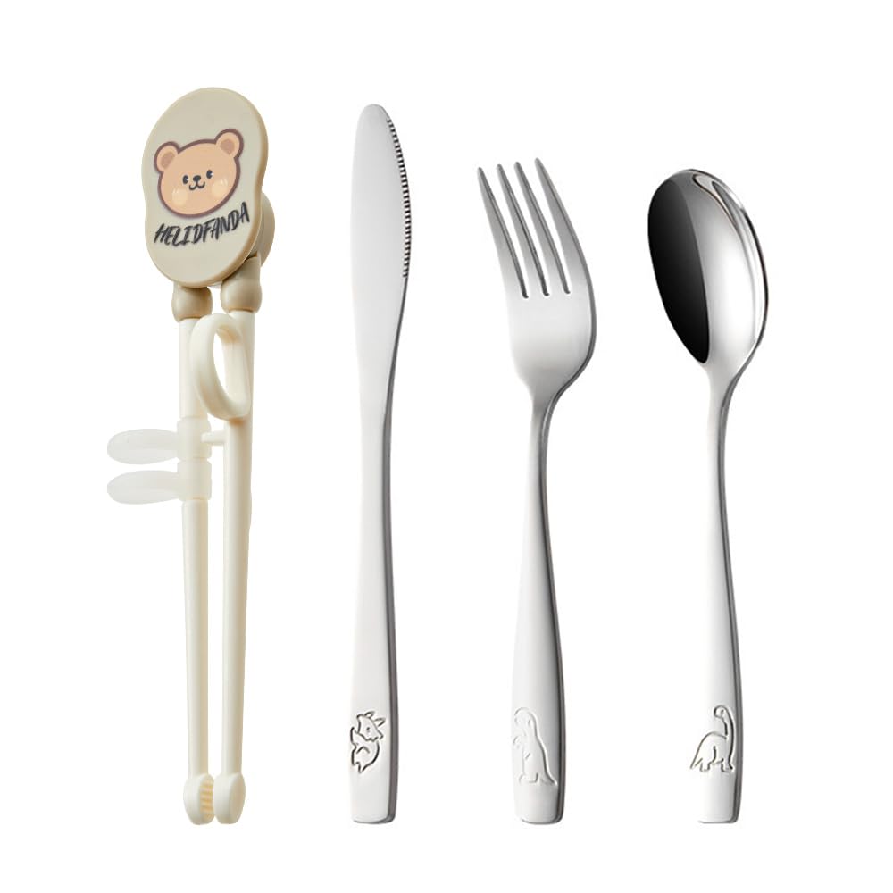 MAIYUANSU Toddler Utensils Spoons Forks Knifes 3 Pieces Stainless Steel Silverware Sets Dishwasher Safe