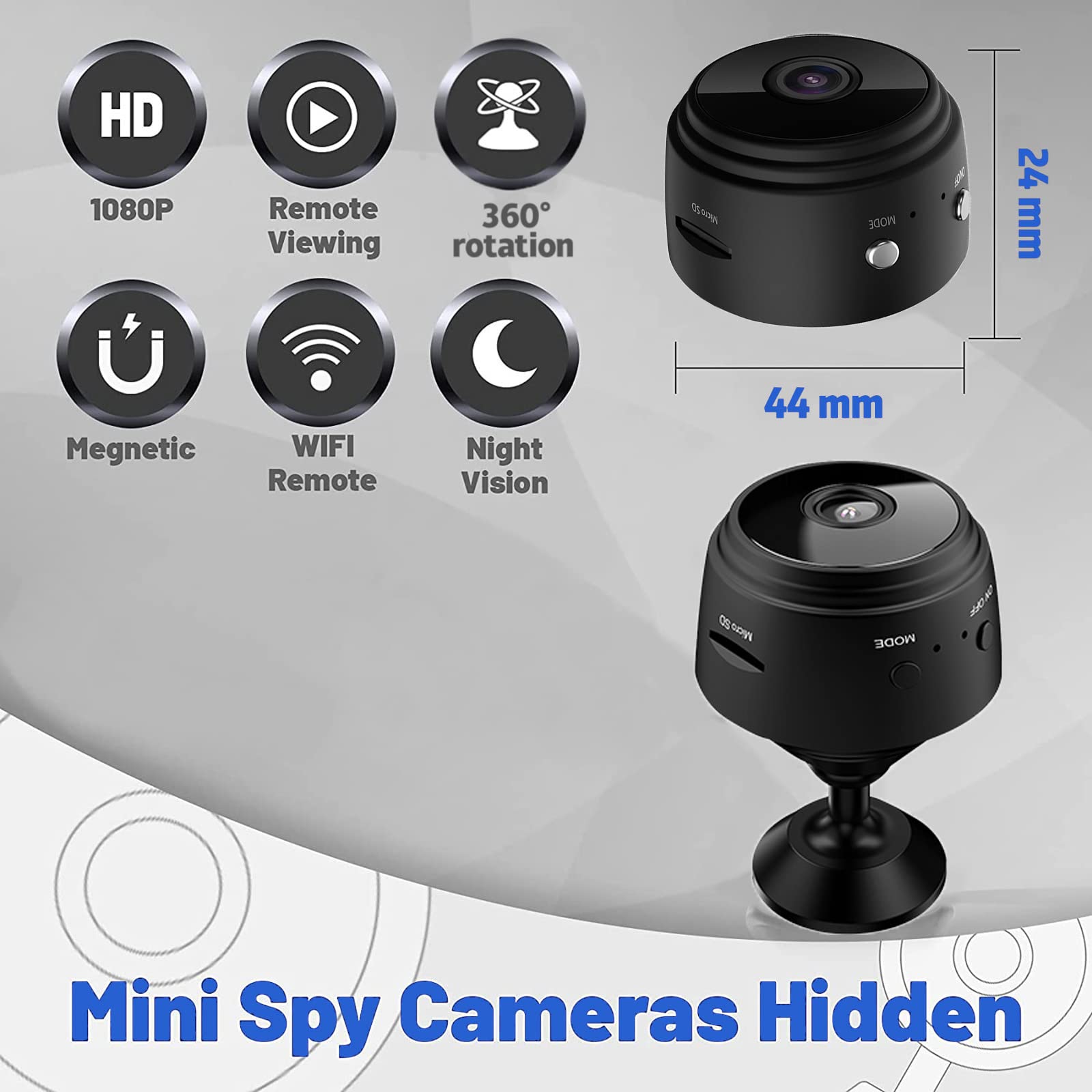 Hidden Video Cameras-1080P HD Pet Camera Mini Indoor Security Camera, for Indoor Outdoor, with App, Night Vision, Local & Cloud Storage