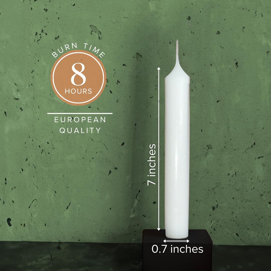 Simply Soson 7 inch White Taper Candles, Set of 45 Candle Sticks Bulk, Dinner Candlesticks Bulk, No Drip Candlesticks, Household Candles, Unscented Bulk Candlesticks, for Wedding, Spa, Restaurant