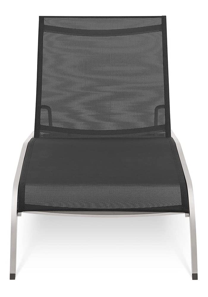 Modway Savannah Outdoor Patio Mesh Chaise Lounge Chair in Black
