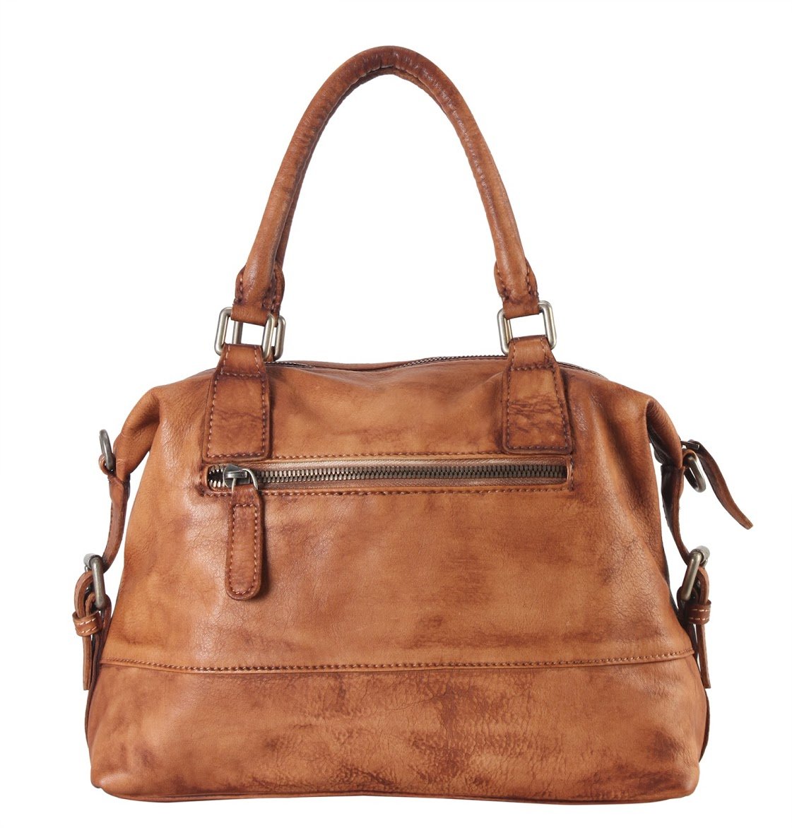Diophy Genuine Leather Meduim Tote Accented with Studded & Buckle Décor with Removable Strap 150335
