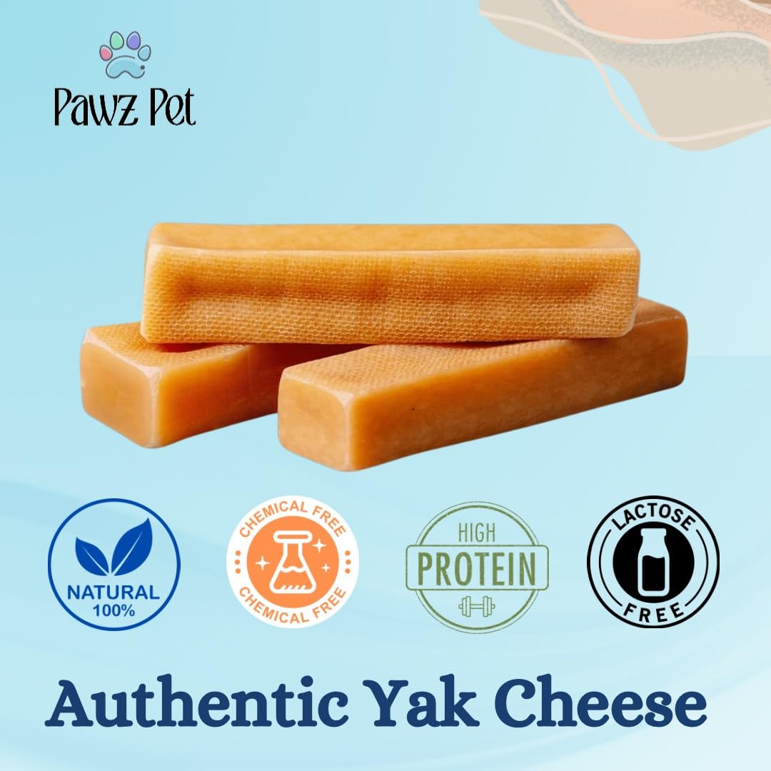 Himalayan Yak Chews for Dogs β 100% Natural & Healthy Yak Cheese Chews - Medium (3 Pack) Dog Cheese Sticks - Gluten-Free High-Protein Premium Yak Bones for Dogs - Perfect for Long-Lasting Chewing