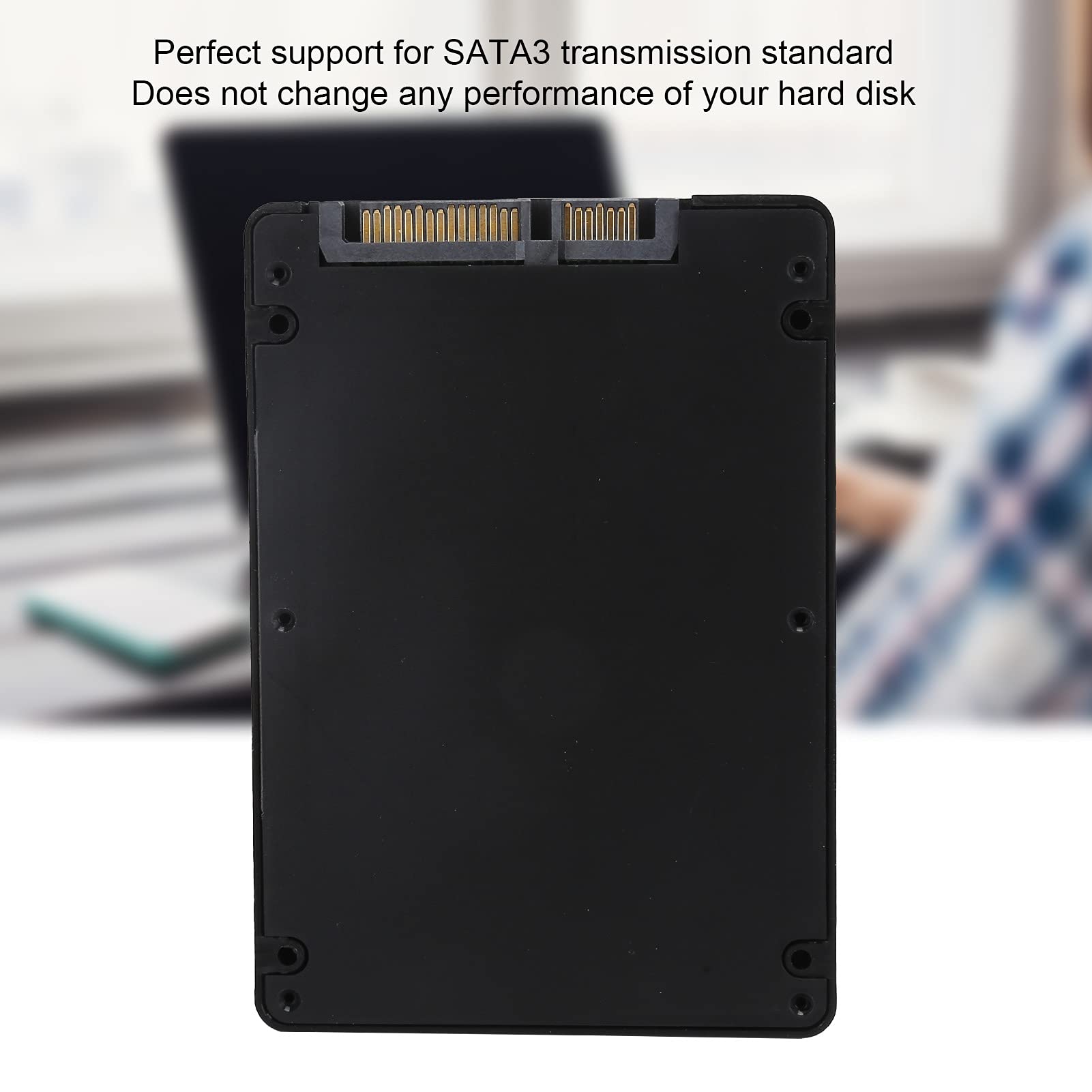 GOWENIC SATA to SATA3.0 Adapter Box, 2.5in SSD Solid State Drive, 7mm Computer Accessories Parts, Internal Solid State Drives, Safe and Reliable, Easy to Use(Black)