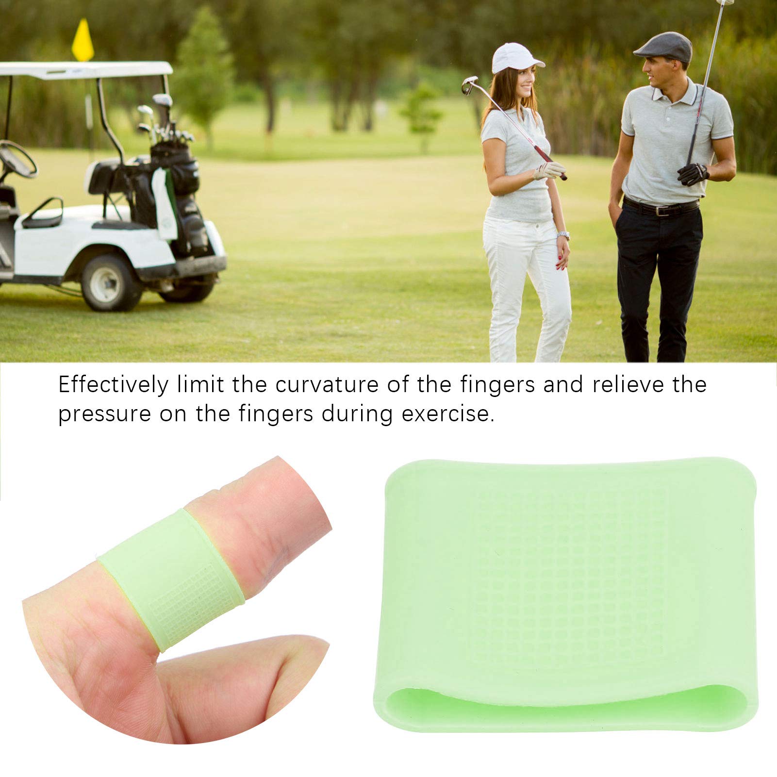 Dilwe 5pcs Finger Sleeve, Rubber Nonslip Golf Finger Sleeve Golf Accessory Specially Designed to Reduce Finger Injuries(Ladies-Light Green)