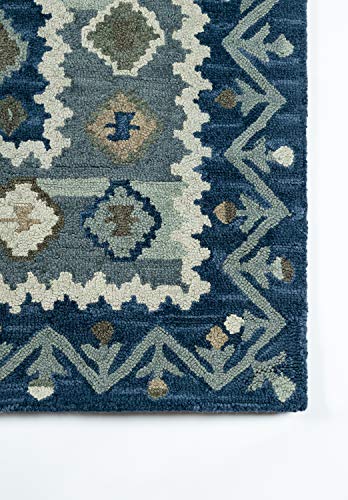 Momeni Tangier Wool Hand Tufted Traditional Indoor Area Rug, Blue, 8' X 11'