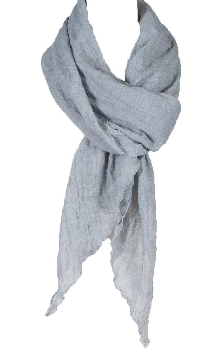Cotton Solid Color wrinkle Linen Scarf, fashion scarf, multi color, beach scarf (Silver)