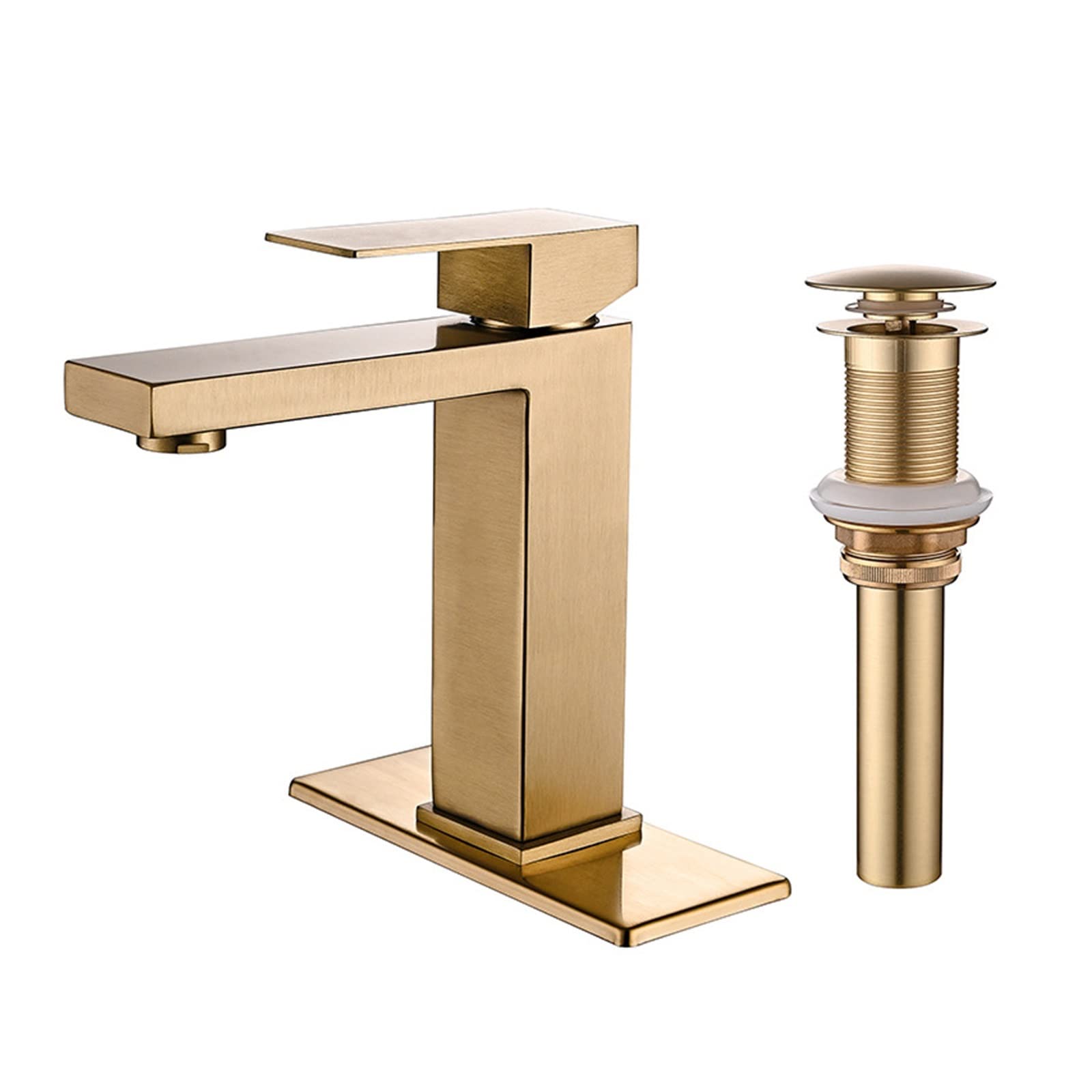 Gold Bathroom Faucet Single Handle Vanity Faucet Farmhouse Bathroom Sink Faucet Bath Vessel Basin Faucet for Kitchen 6052 (Color : Gold)