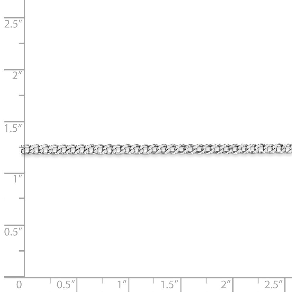 Sonia Jewels 14k White Gold 2.5mm Curb Cuban Link Chain Necklace - with Secure Lobster Lock Clasp 20"