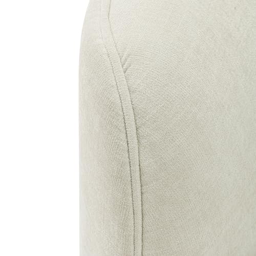 Manhattan Comfort Daria Contemporary 2-Piece Sectional Couch in Linen Upholstery, 132-Inch Living Room Sofa with Pine Wood Frame, Metal Base, High-Density Foam Padding & 2 Accent Pillows, Ivory