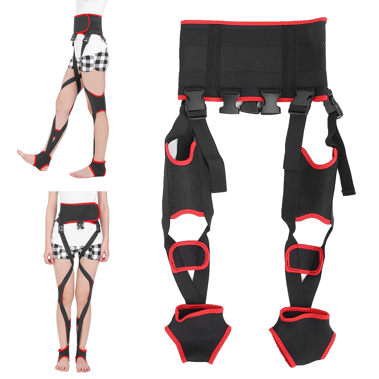 Dioche Legs Correction Belt, O/X Leg Posture Correction Elastic Leg Correction Straighten Belt Band For Adult(L)