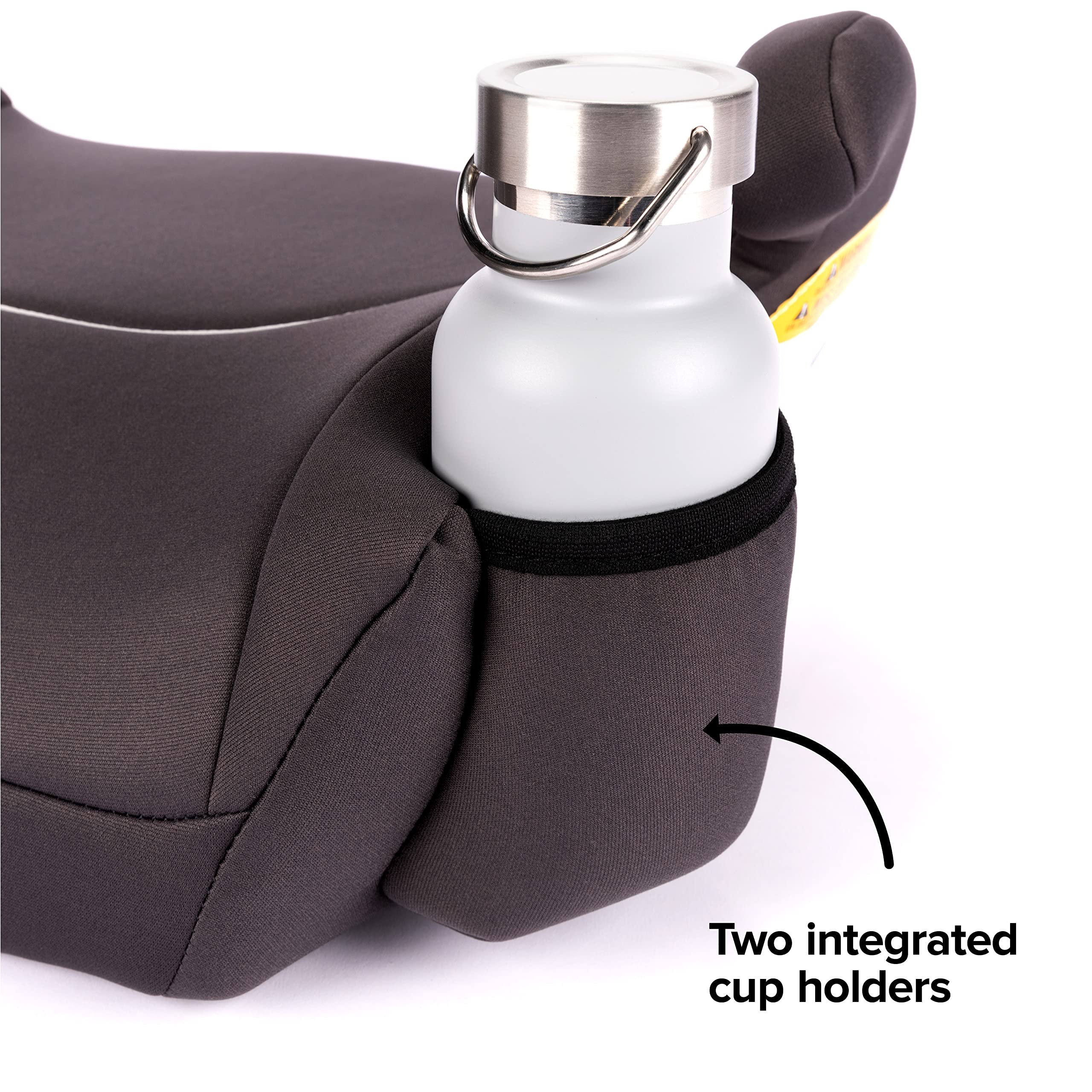 Diono Solana, No Latch, Pack of 2 Backless Booster Car Seats, Lightweight, Machine Washable Covers, Cup Holders, Charcoal