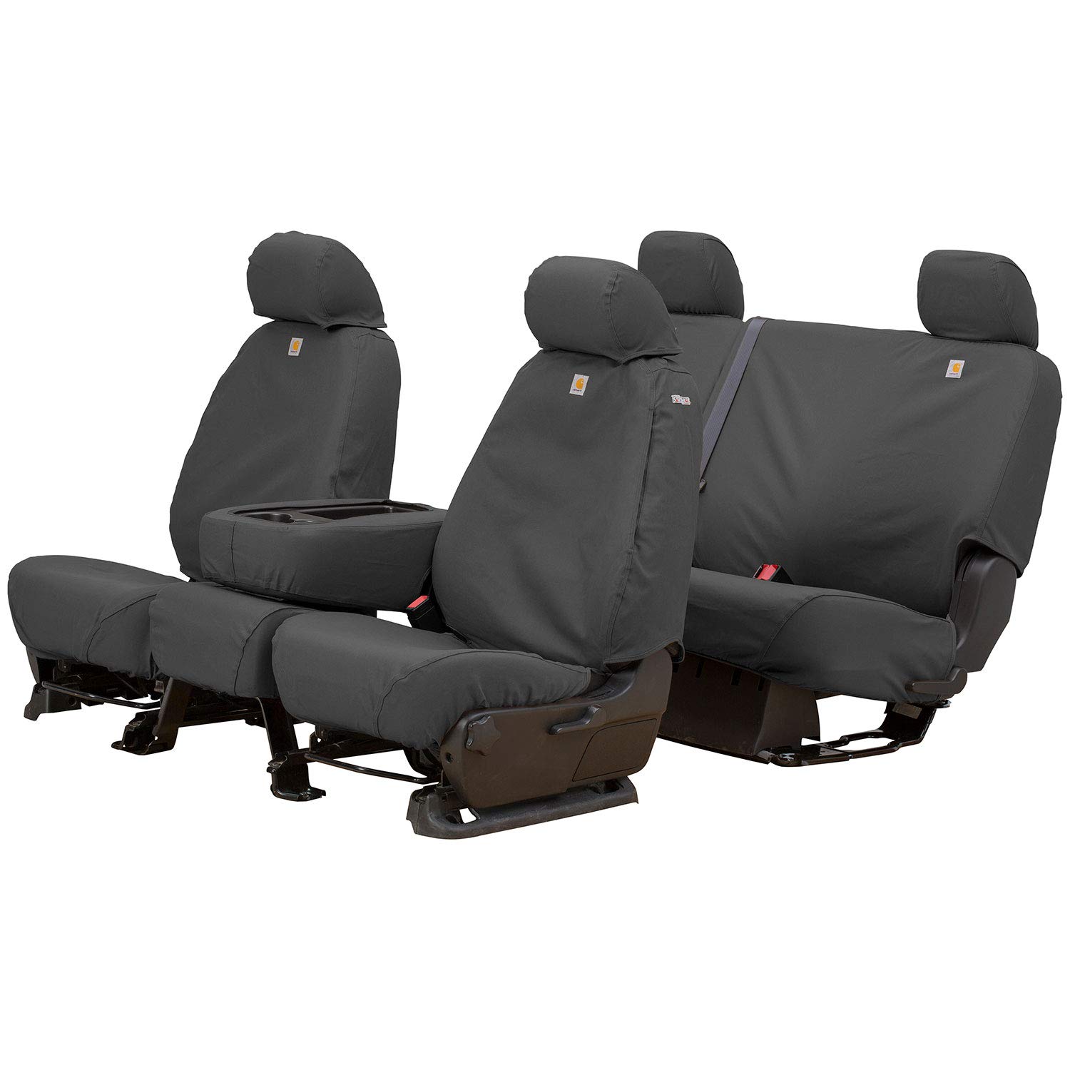 Covercraft Carhartt SeatSaver Custom Seat Covers | SSC8445CAGY | 2nd Row 60/40 Bench Seat | Compatible with Select Ford F-150 Models, Gravel