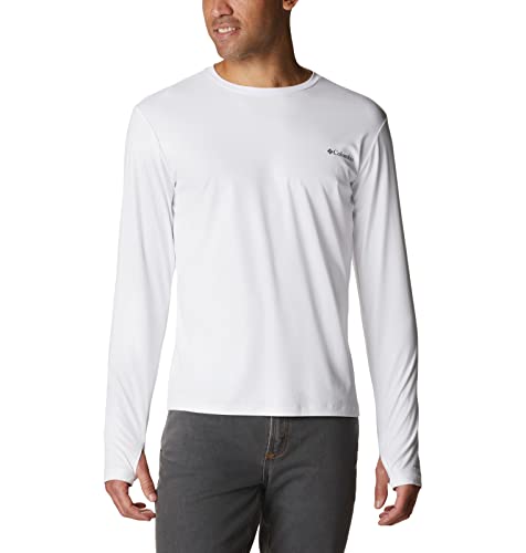 Columbia Men's M Sun Deflector Summerdry Long Sleeve Shirt, White, X-Large