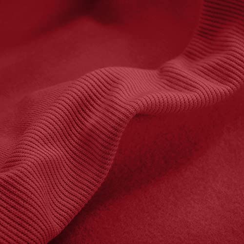 GuangYuan Women Long Sleeve Workout Tops Trendy Hoodies Pullover Long Sleeve Shirts Blouse Drop Shoulder Pullover Teen Clothes Red
