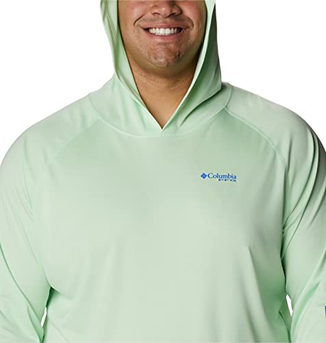 Columbia Men's Big Terminal Tackle Hoodie, Key West/Vivid Blue Logo, X-Large Tall