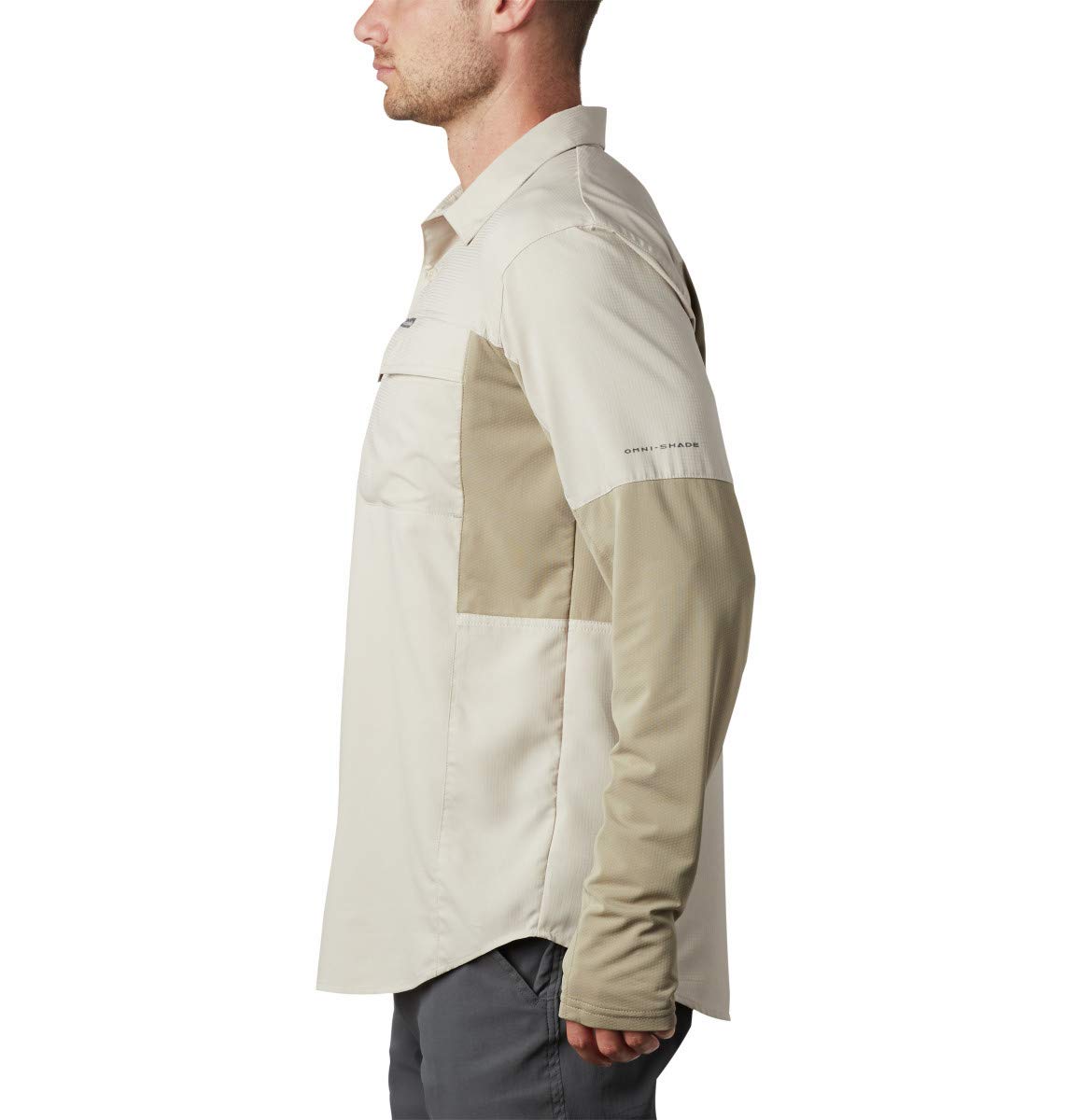 Columbia Men's Silver Ridge Lite Hybrid Shirt, Fossil/Tusk, Large