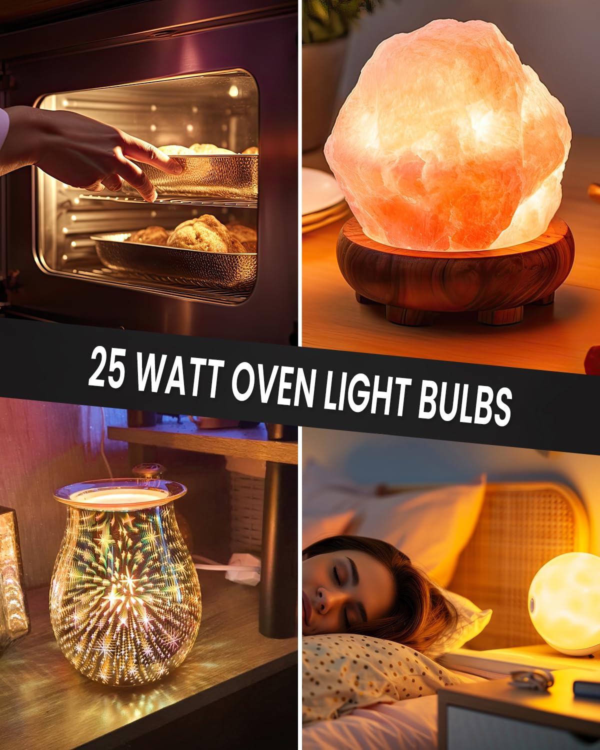 DoRight 25 Watt Oven Light Bulb,E14 T25 300℃ High Temp Appliance Light Bulbs Replacement for Oven, Refrigerator, Microwave,Wax Warmer,120V Clear, Dimmable,2-Pack