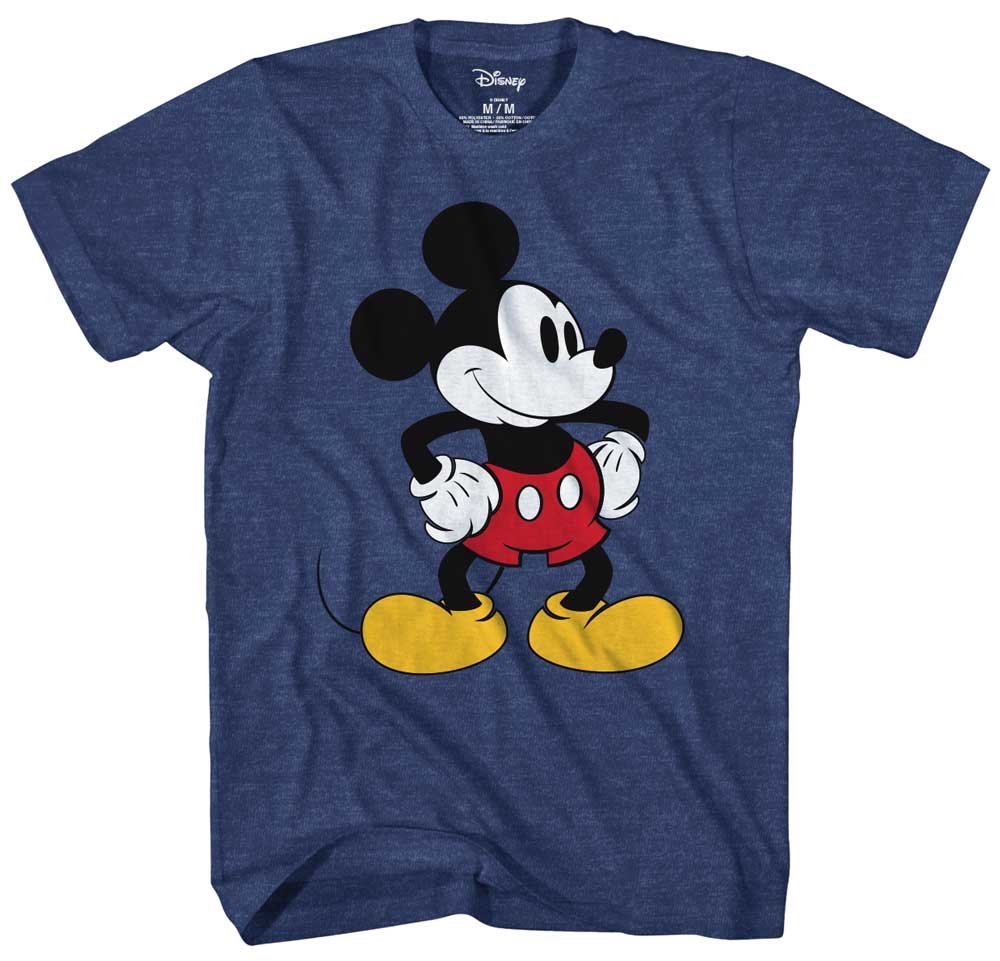 Disney Mickey Mouse Tones Camiseta Camisa para Hombre Adulto Men T-Shirt Graphic Tee Tshirt for Adult Tee Clothing Extra Large Disneyland World (Navy Heather, X-Large)