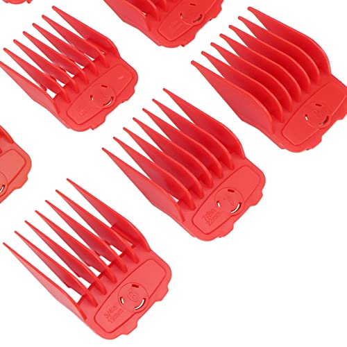 Hair Clipper Guide 10pcs, Guide Set Comb Beard and Mustache Trimmers Red Compatible Cutting Guides Attachment with Storage Box Comb Guard 1.5mm X 25mm