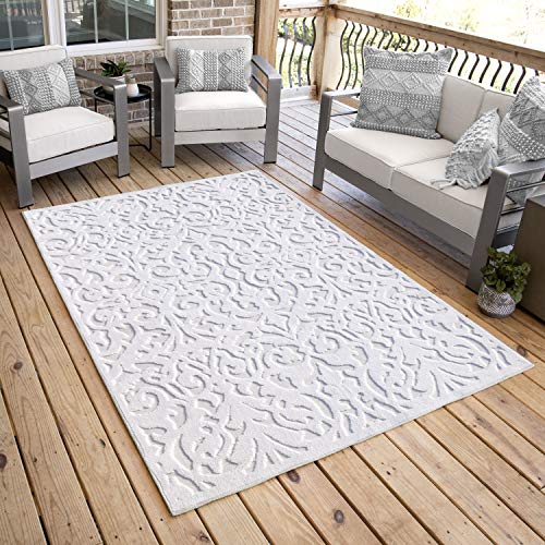 My Texas House by Orian Indoor/Outdoor Lady Bird Area Rug, 6'6" x 9'6", Natural
