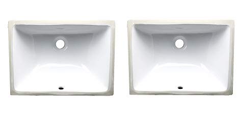 Nantucket Sinks UM-16x11-W 16-Inch by 11-Inch Rectangle Ceramic Undermount Vanity, White (2-(Pack))