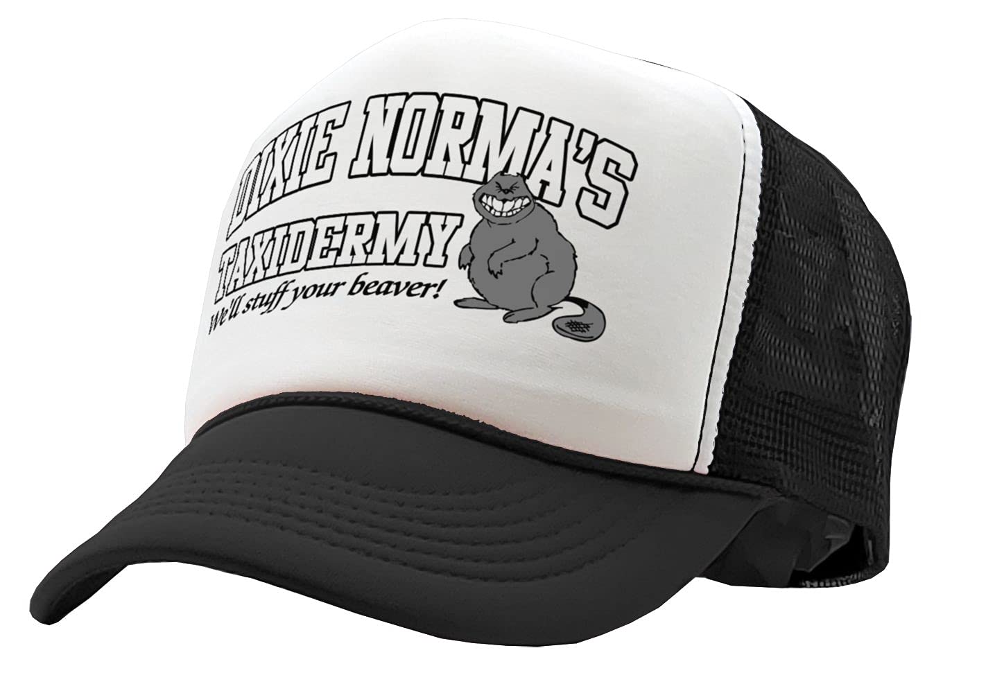 Dixie NORMAS Taxidermy - Funny Joke - Vintage Retro Style Trucker Cap Hat (Black)