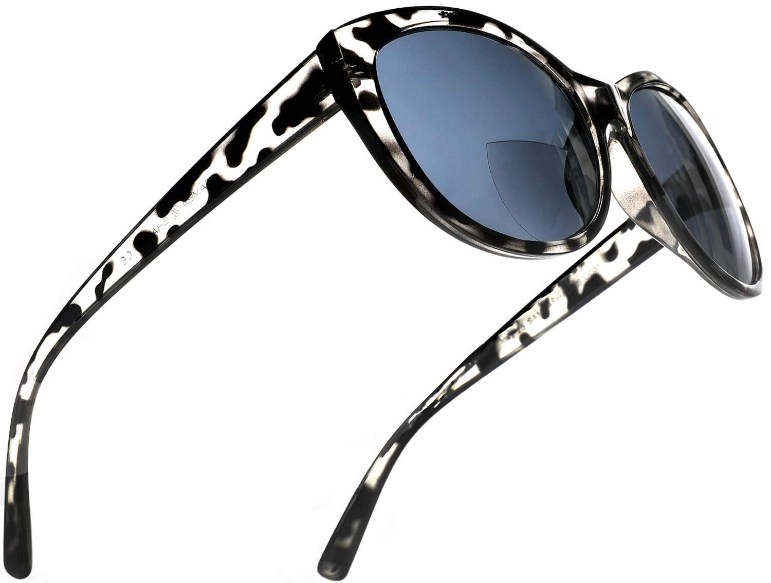 SAMBA SHADES Reader Sunglasses for Women Bifocal for Reading Under the Sun Cateye Glasses Black Tortoise 2.00