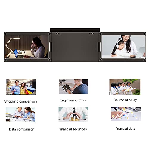 Dual Screen Laptop 13.3 Inch IPS Dual Extender Screen Full View Home Portable Green HDR Technology (X50-A US Plug)