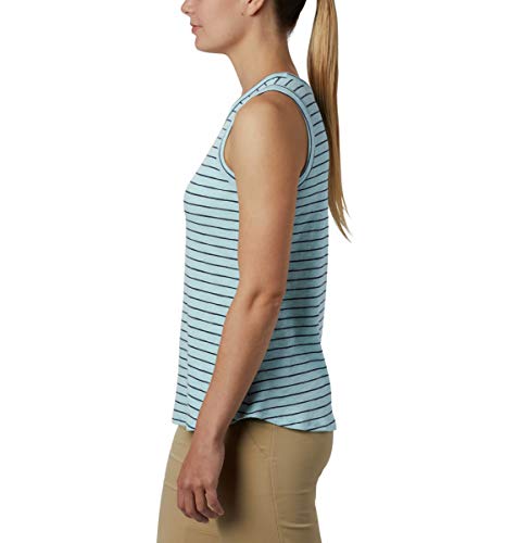 Columbia Women's Longer Days Tank, Spring Blue Stripe, 3X