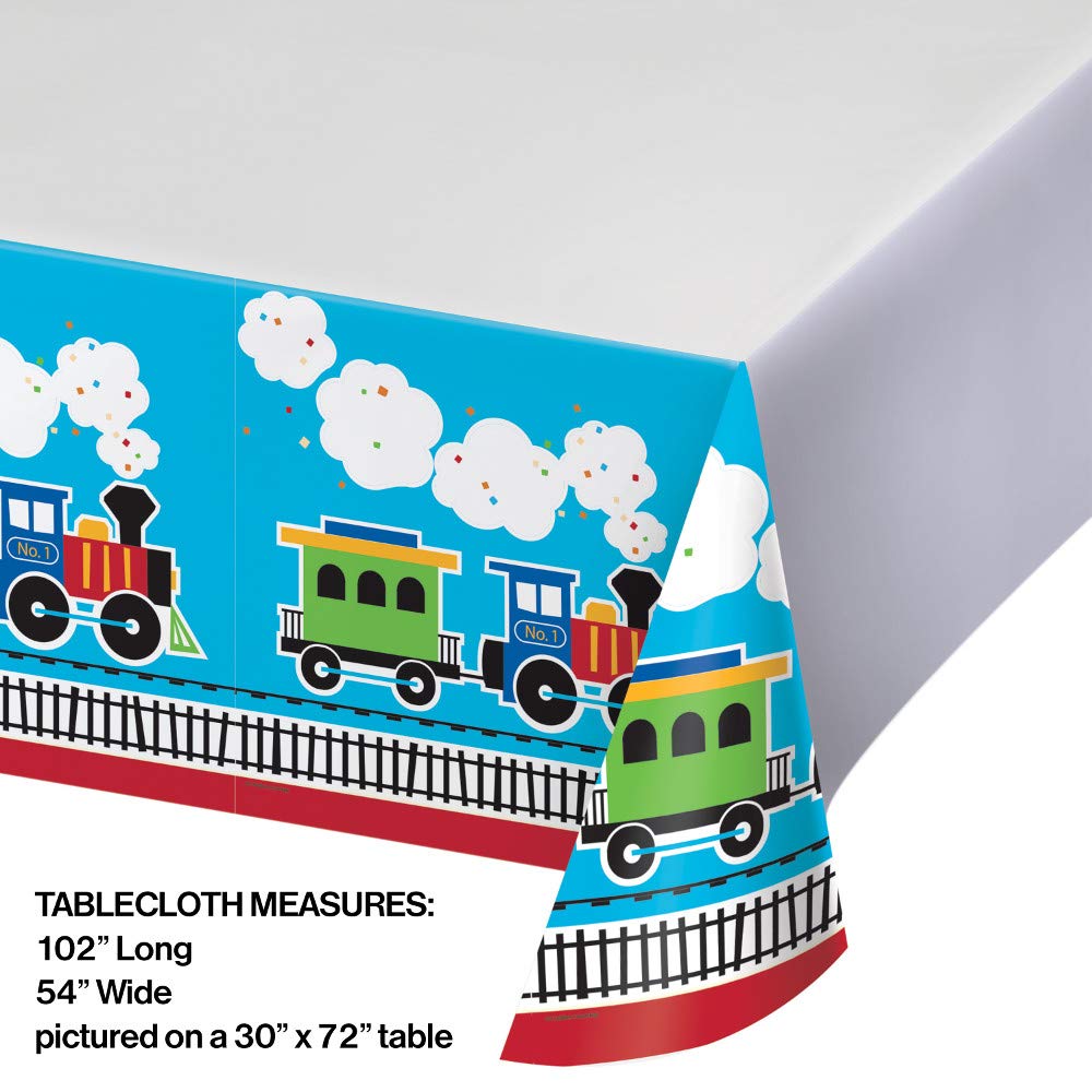 Creative Converting All Aboard Train Birthday Party Supplies Kit, Serves 8